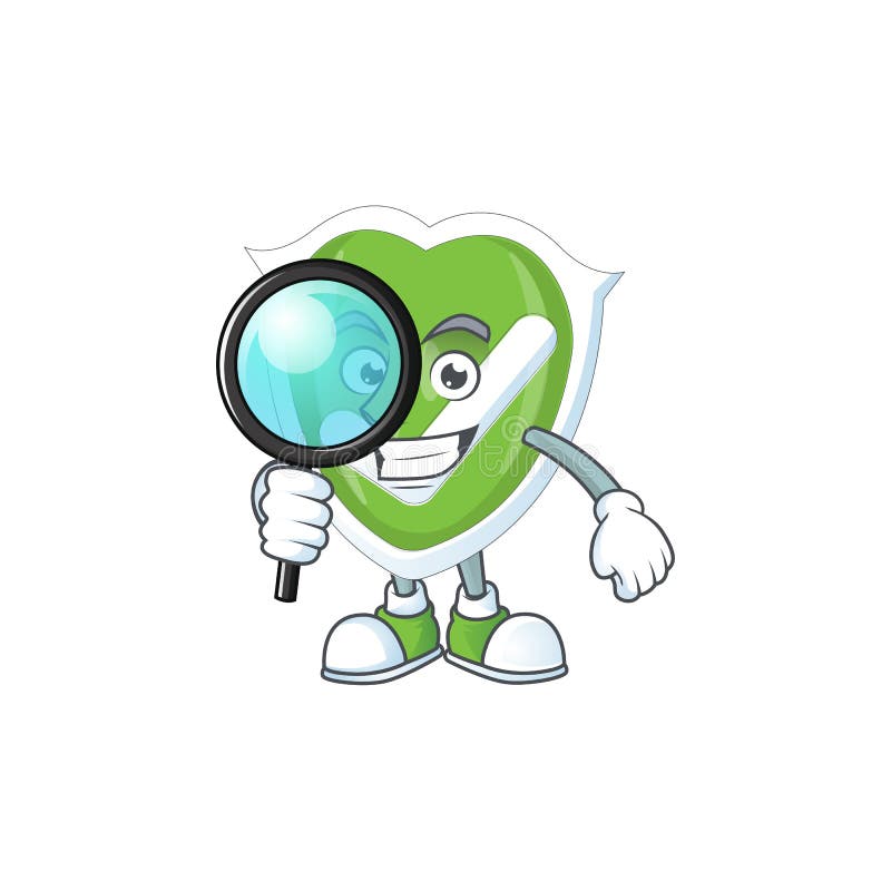 Detective Checkmark Shield with Character a Mascot Stock Vector ...