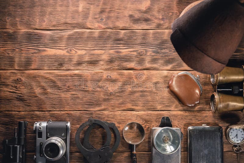 Detective desk stock image. Image of espionage, form - 176477791