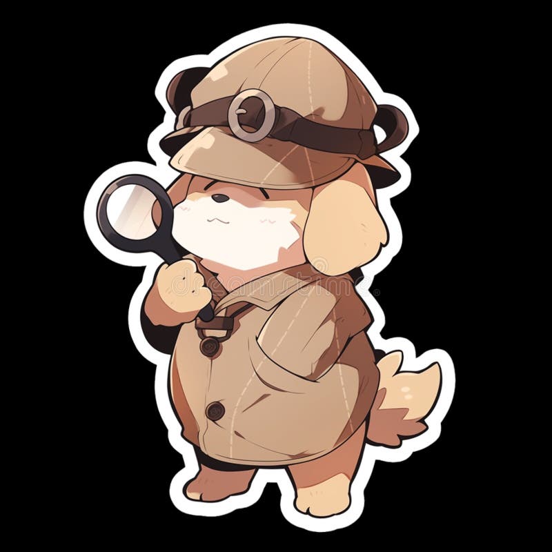 A Detective Dog Who Solves Crimes, AI Generated, Sticker Ver.21 Stock ...