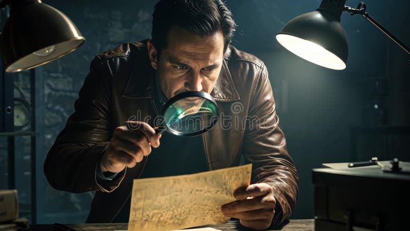 Detective Examining Document Stock Video - Video of forensics, shadows ...