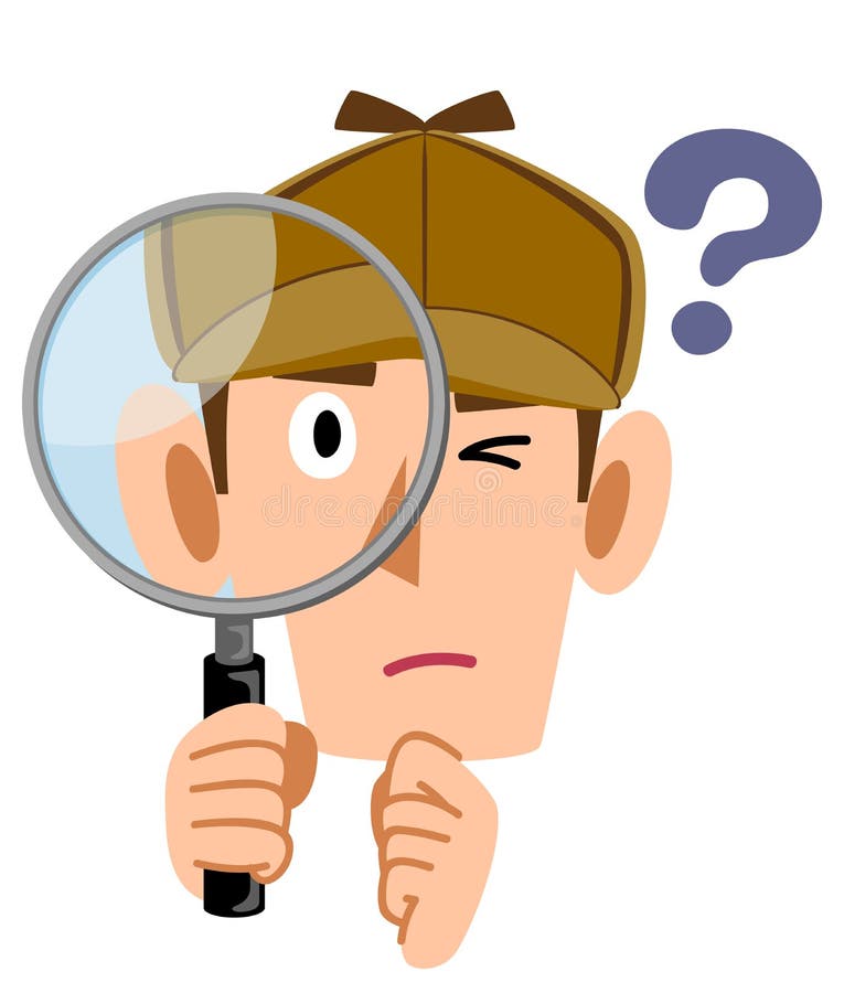 Detective Face of a Woman Looking through the Magnifying Glass, Facial ...