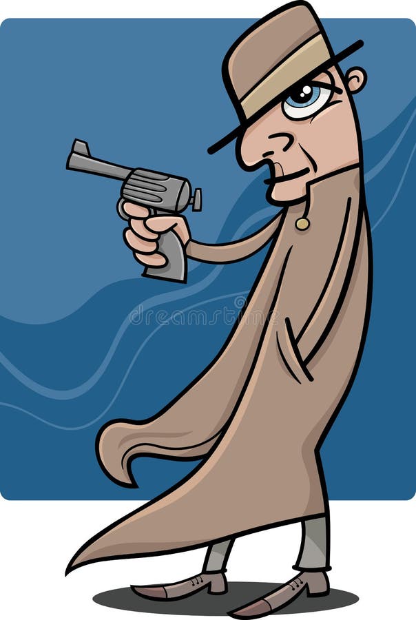 Detective or Gangster Cartoon Illustration Stock Vector - Illustration ...