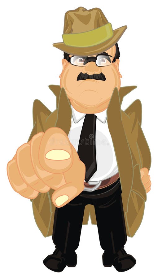 Detective and gesture stock illustration. Illustration of private ...
