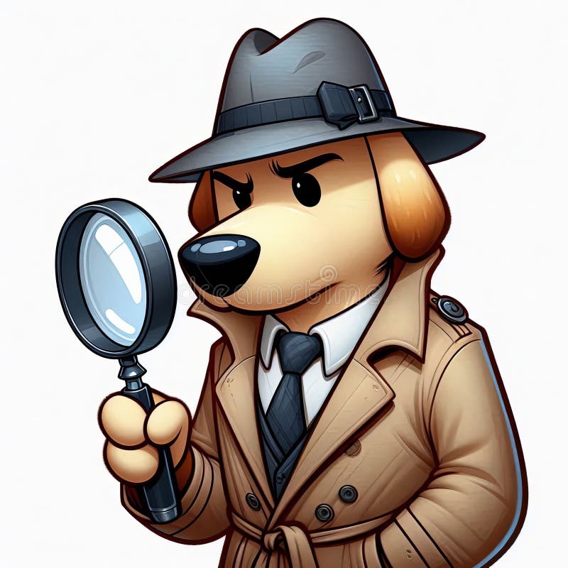 Detective Hound Solving a Mystery Stock Illustration - Illustration of ...