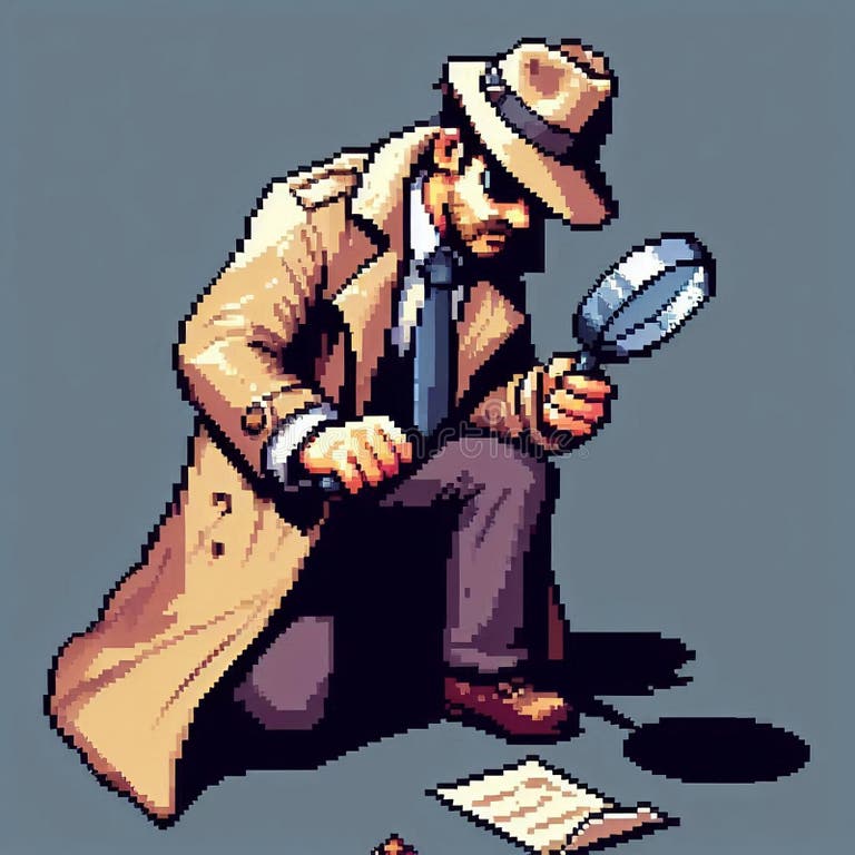 Detective Illustrator Design,pixel Art Stock Illustration ...