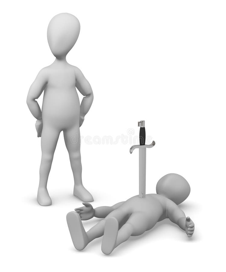 Detective and killed man stock illustration. Illustration of fight ...