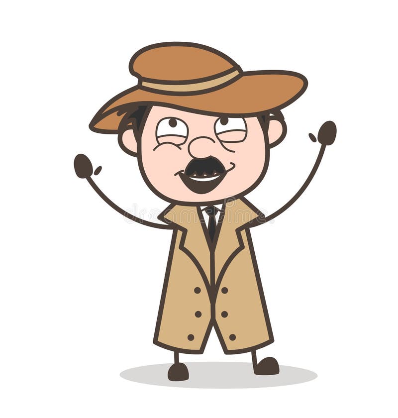 Detective Laughing Face Expression De La Historieta Stock de ...