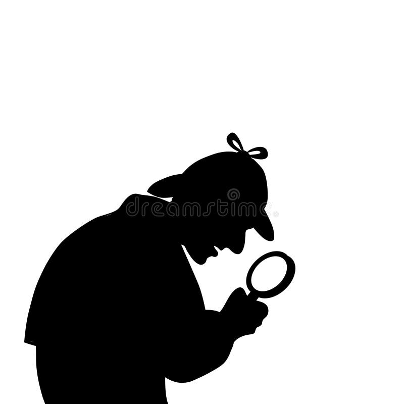 Detective with a Magnifying Glass Stock Illustration - Illustration of ...
