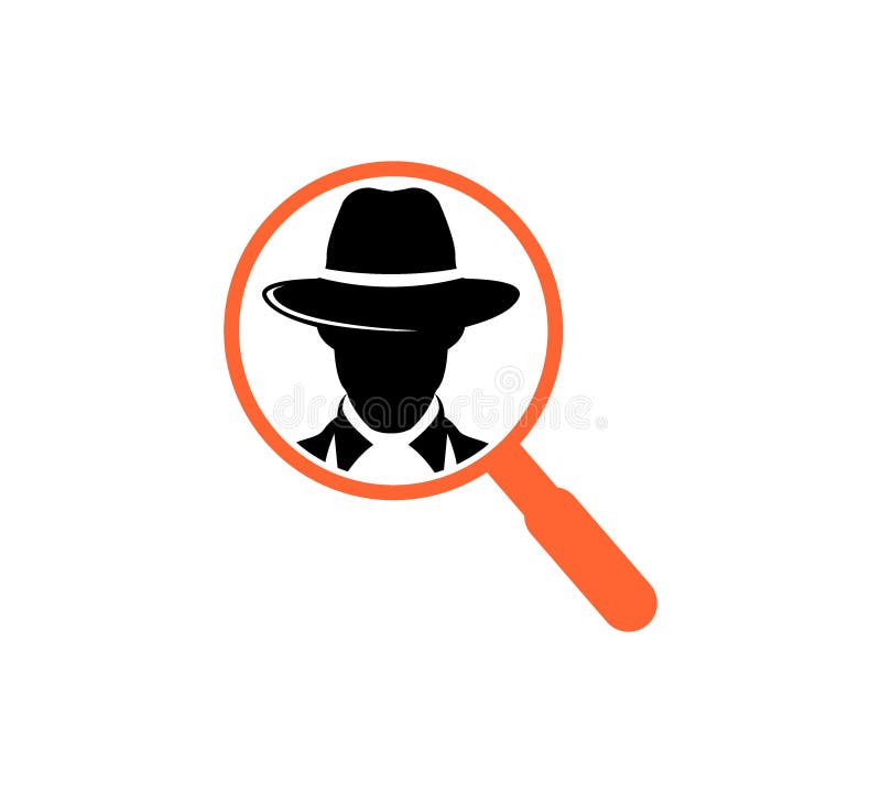 Detective with Magnifying Glass Investigation Service Vector Icon Logo ...
