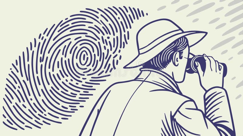 Detective with Magnifying Glass Mystery Investigation Vector Design ...