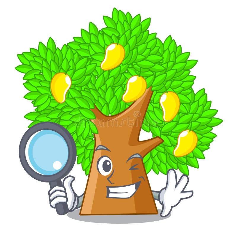 Detective Mango Tree in the Cartoon Shape Stock Vector - Illustration ...