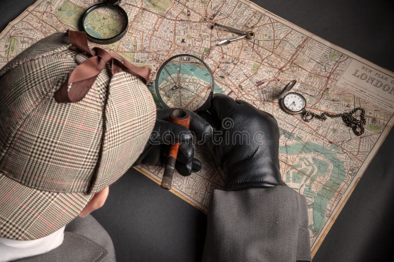 Detective with Clock on Chain Stock Image - Image of evidence, glass ...