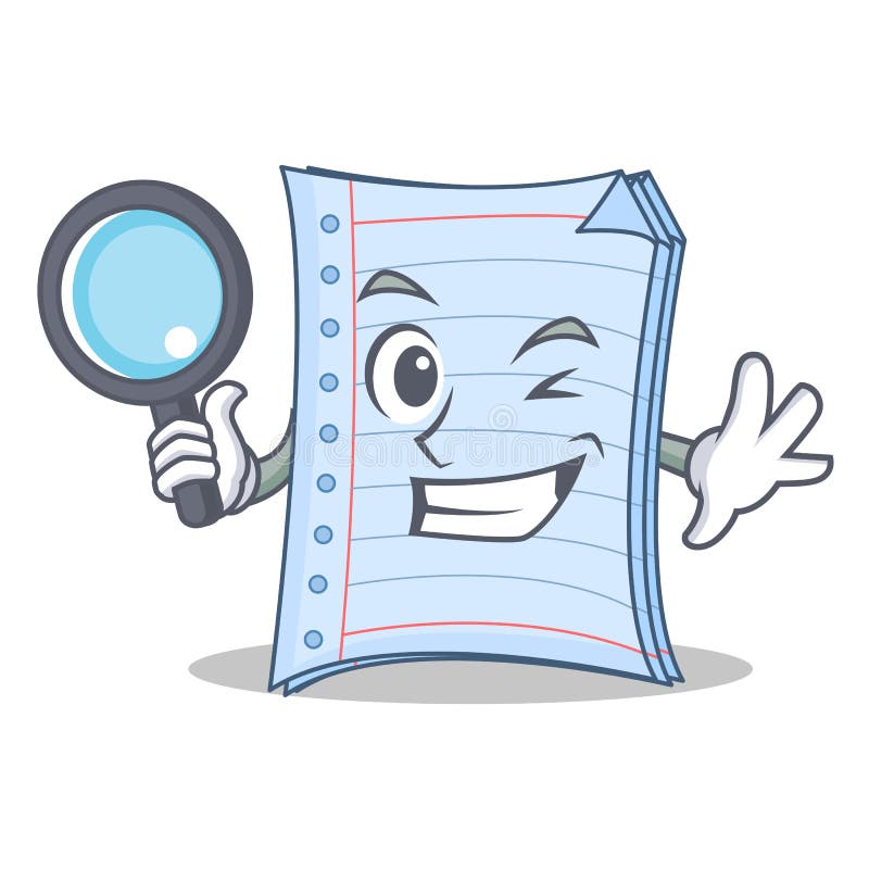 Detective Notebook Character Cartoon Style Stock Vector - Illustration ...