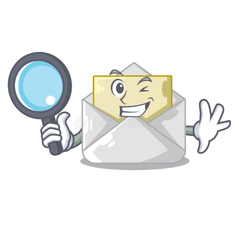 Detective Open Envelope Greeting Posters on Character Stock Vector ...