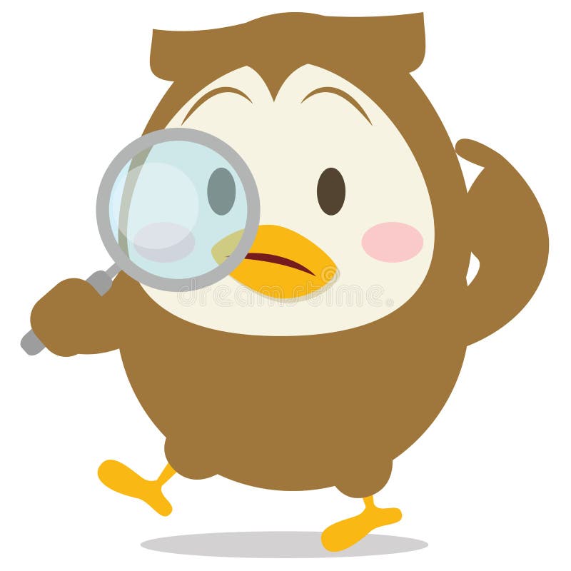 Detective Owl Character Vector Illustration Stock Vector - Illustration ...