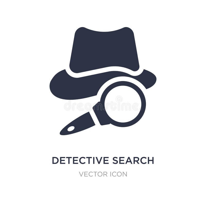Detective Search Icon On White Background Simple Element Illustration