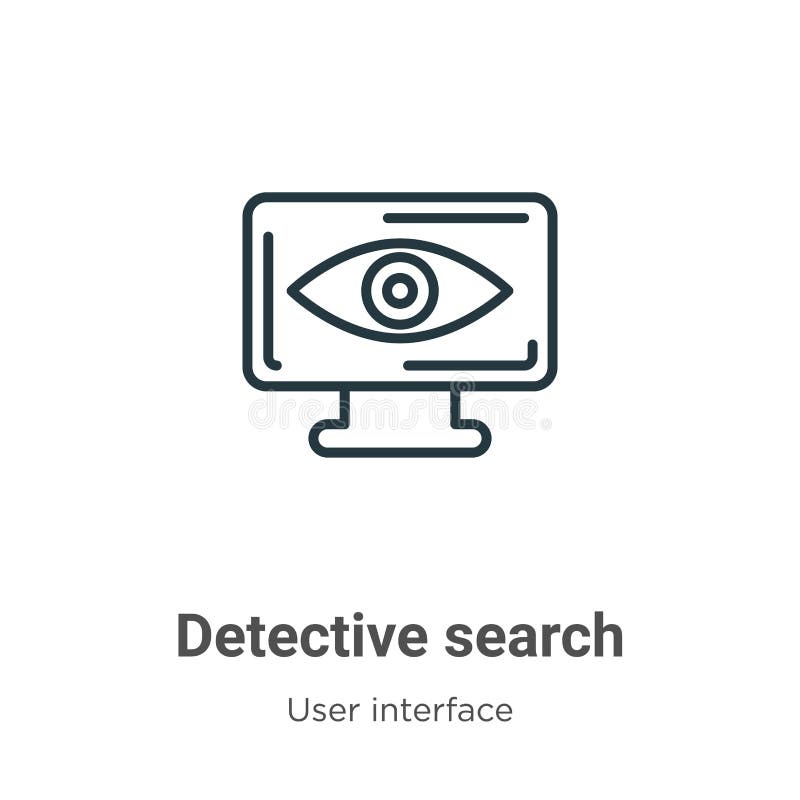 Detective Search Outline Vector Icon. Thin Line Black Detective Search ...
