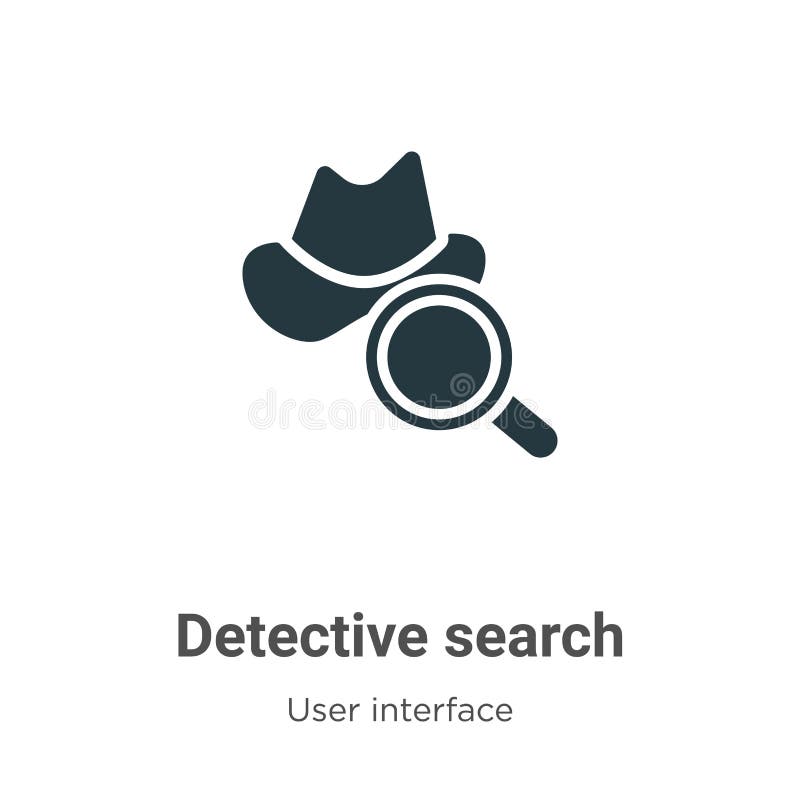 Detective Search Vector Icon on White Background. Flat Vector Detective ...