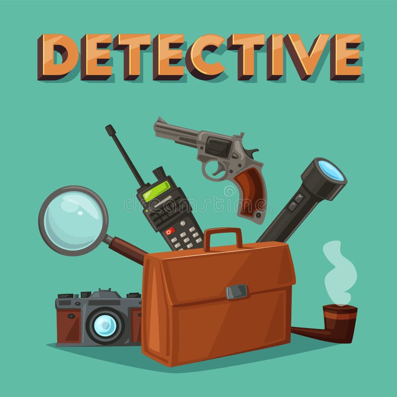 Detective Tools. Cartoon Vector Illustration Stock Vector ...