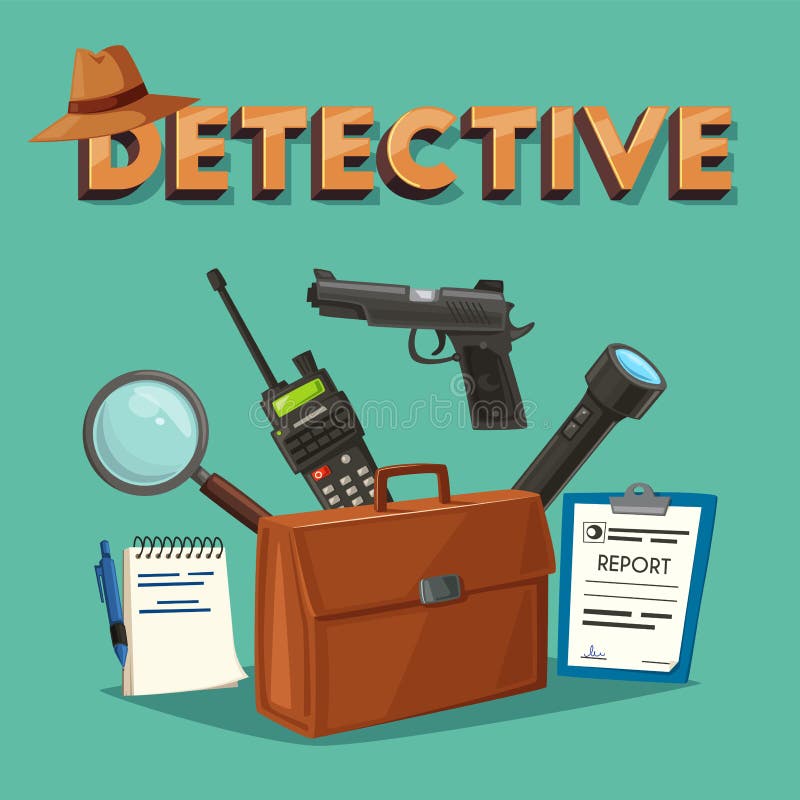 Detective Tools. Cartoon Vector Illustration Stock Vector ...