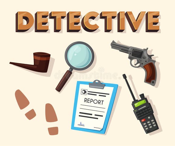 Detective Tools. Cartoon Vector Illustration Stock Vector ...