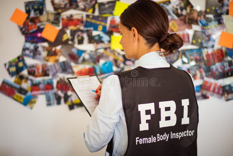 Detective Writing with Feather on Paper at Table, Top View Stock Photo ...