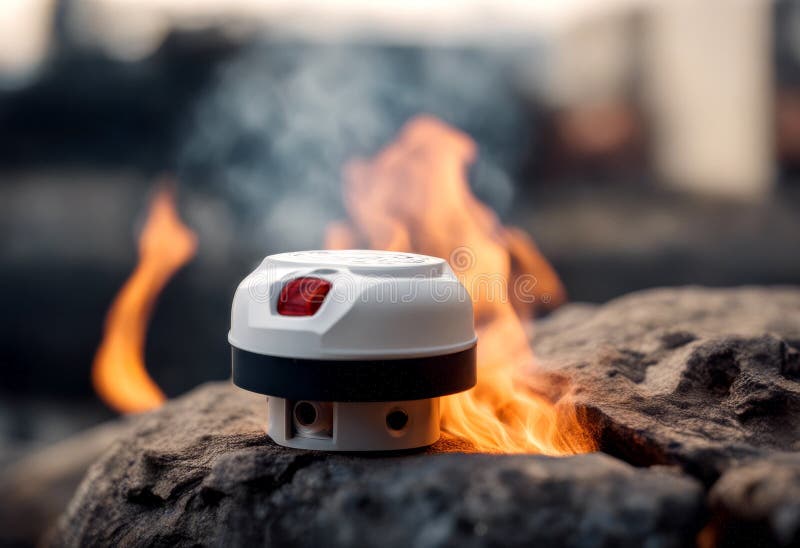 Detector Smoke Fire Alarm Sensor Three-dimensional Burning Carbon ...