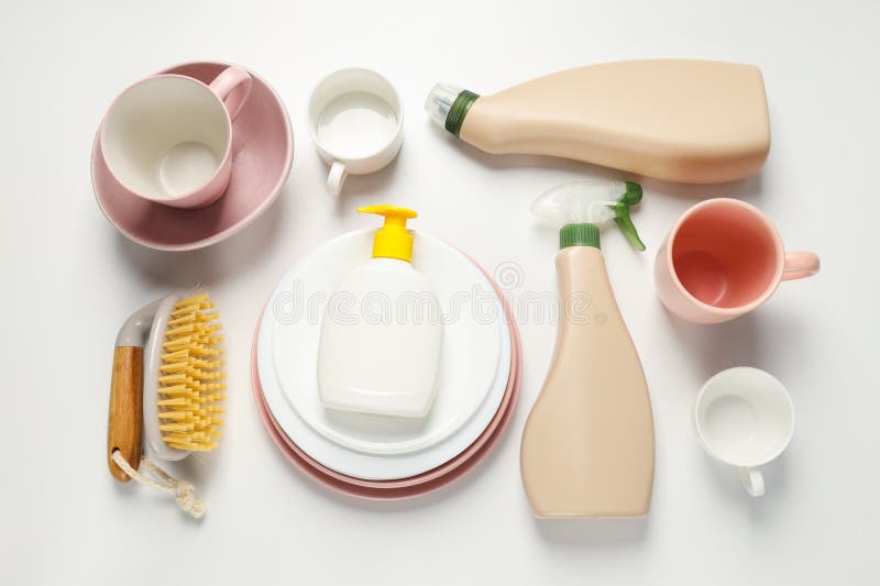 Detergent, Accessories for Dish Washing and Cleaning Stock Photo ...