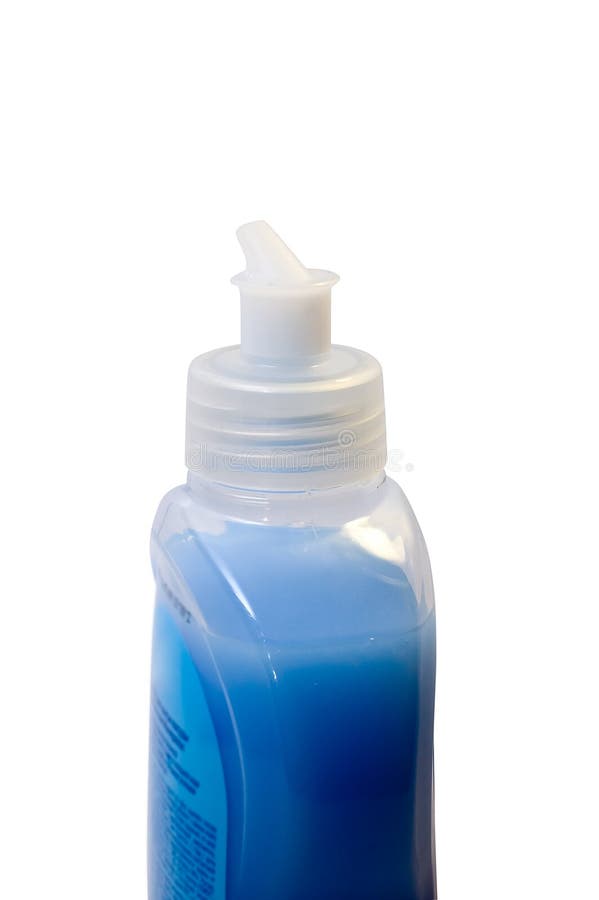 Detergent in Blue Plastic Bottle Stock Photo - Image of cleanser ...
