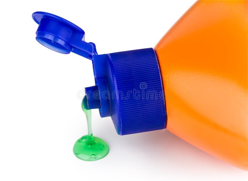 Detergent Bottle Spilled on Surface of Table Stock Photo - Image of ...