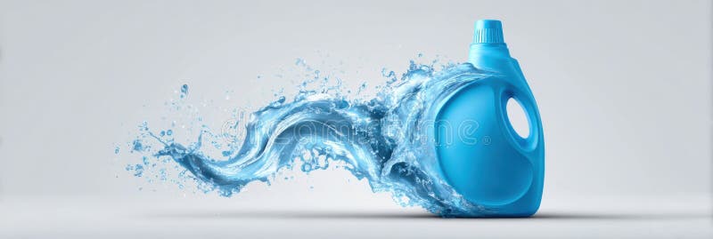 Detergent Bottle Surrounded by a Clean Splash Representing Freshness ...