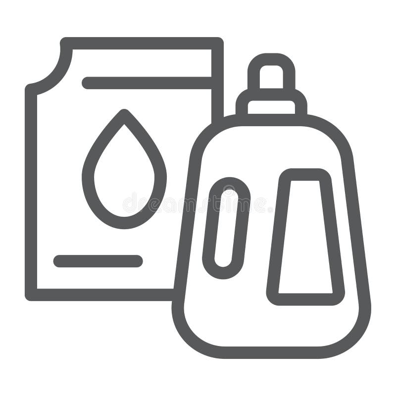Washing Powder Line Icon, Laundry and Housekeeping, Laundry Detergent ...