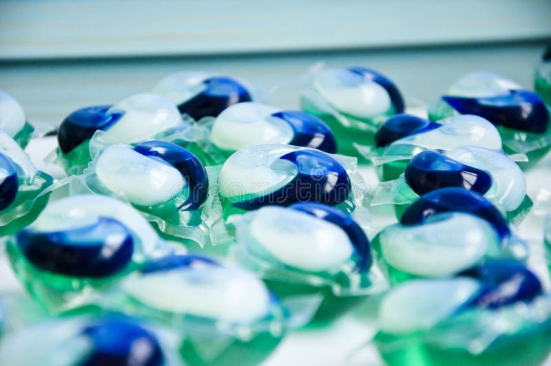 Detergent Softener Pods. Softener for Washing Stock Photo - Image of ...