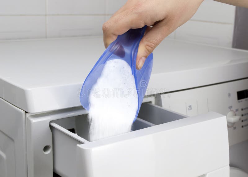 Detergent in Washing Machine Stock Image - Image of closeup, detergent ...