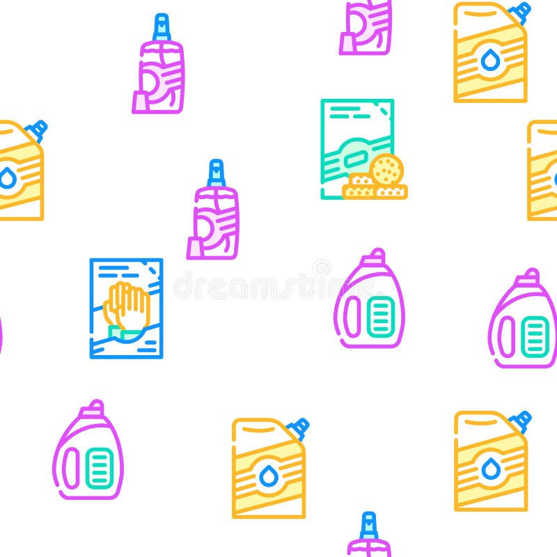 Detergent Washing Vector Seamless Pattern Stock Vector - Illustration ...