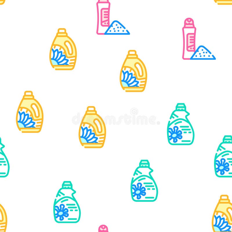 Detergent Washing Vector Seamless Pattern Stock Vector - Illustration ...