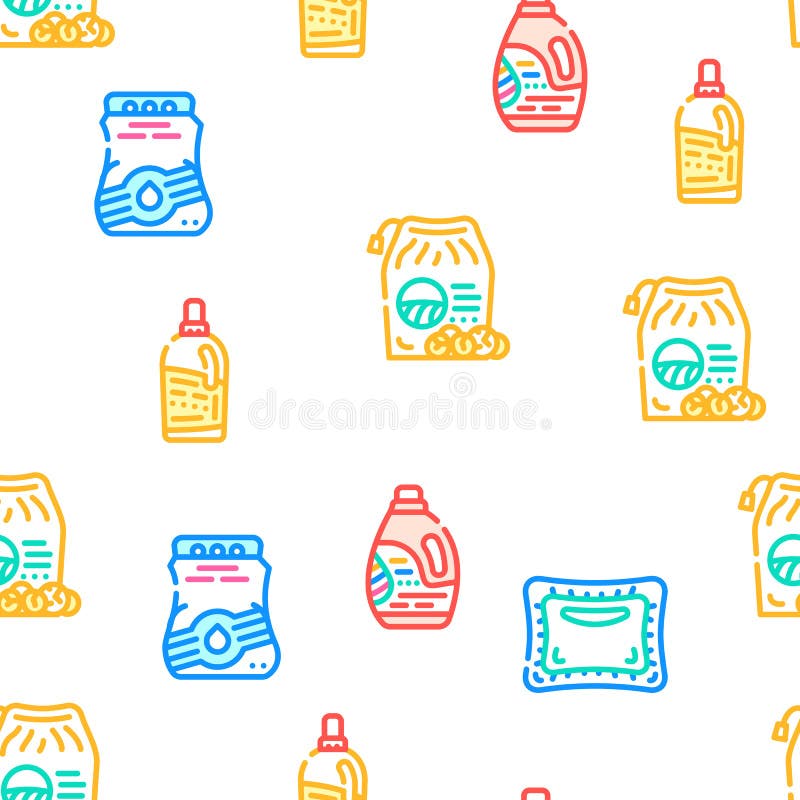 Detergent Washing Vector Seamless Pattern Stock Illustration ...