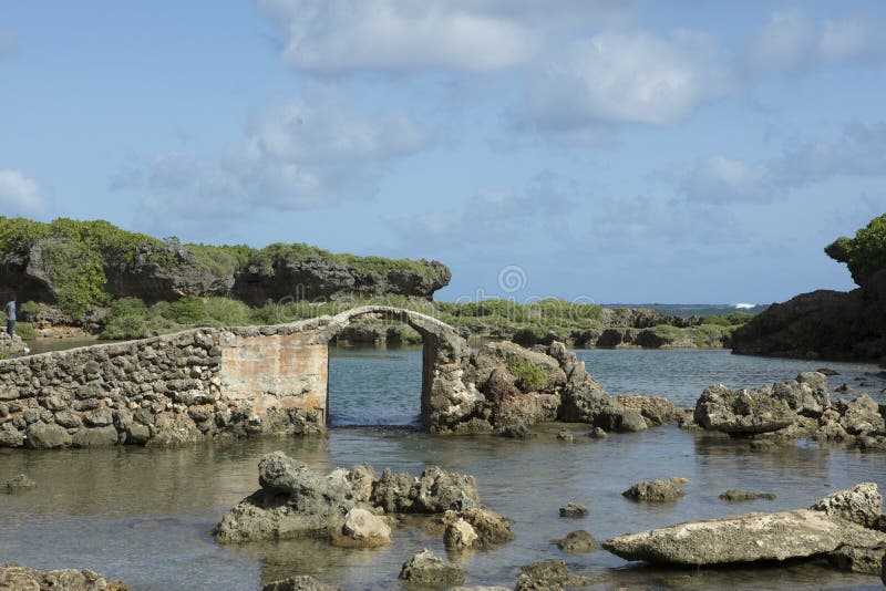 Deteriorated Structure at Inaranjan Natural Pool Guam Stock Image ...
