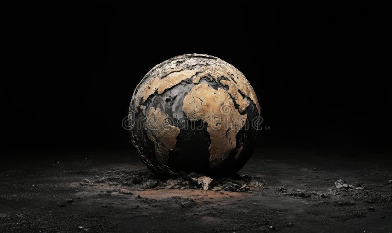 Deteriorating Earth Globe Symbolizing Environmental Crisis and Climate ...