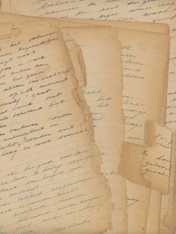 Deteriorating Old Notebook with Script in Dutch Stock Photo - Image of ...