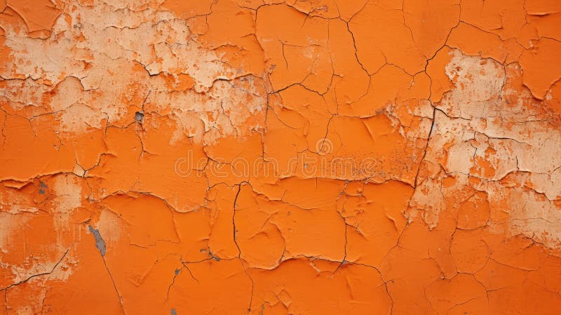 Deteriorating Orange Wall with Peeling Paint Stock Illustration ...