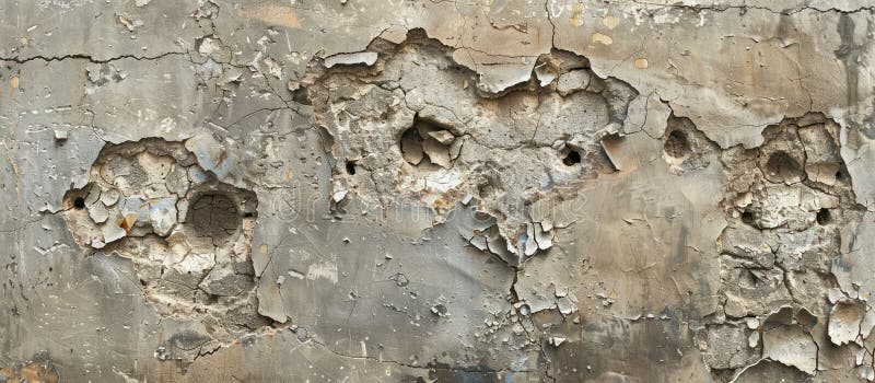 Deteriorating Wall with Holes Stock Photo - Image of aged, holey: 309971000