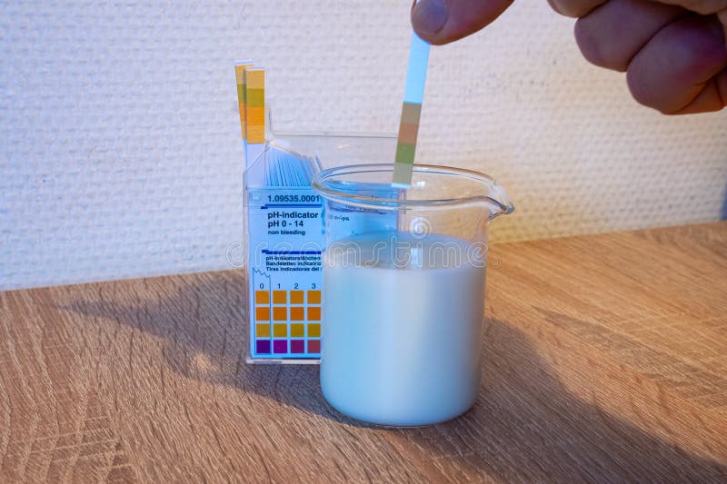 Determination of the Acidity Using a PH Strip Stock Image - Image of ...