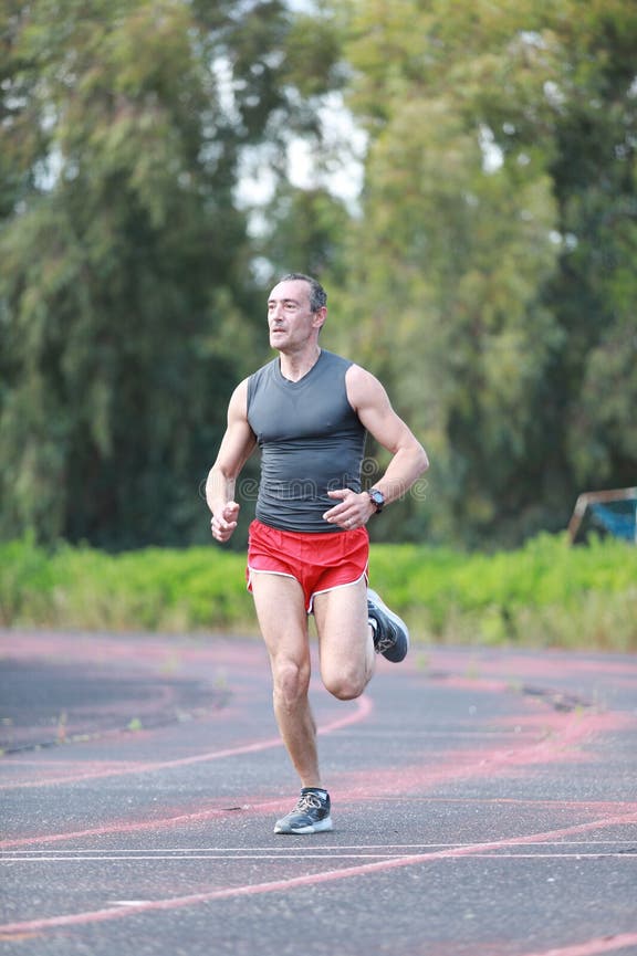 Determination of an Athlete Making a Run Training Stock Image - Image ...