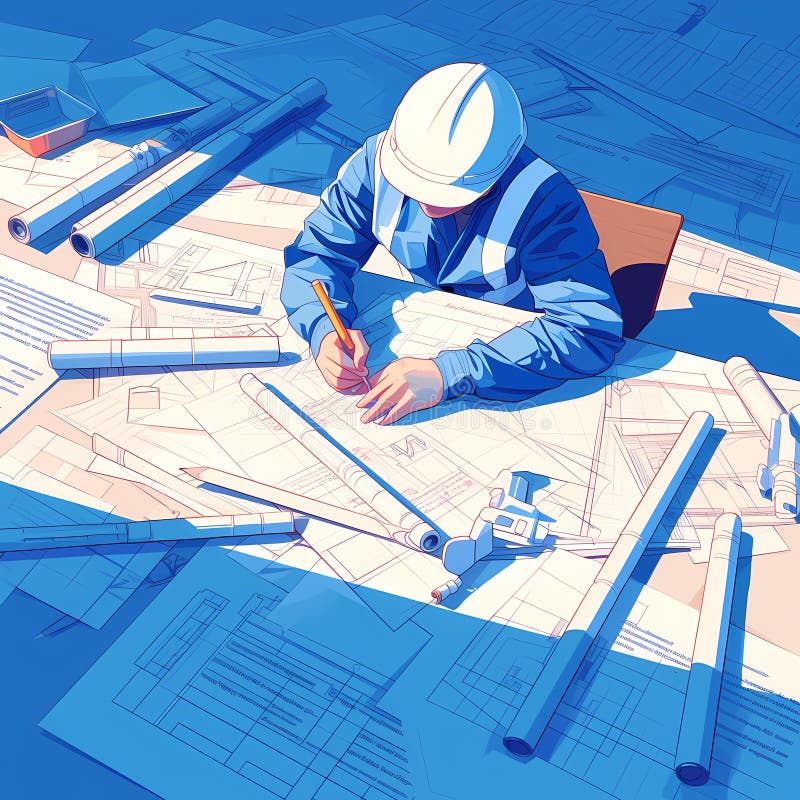 Determination in Blue: Engineer S Dream Unfolds on Pencil and Paper ...