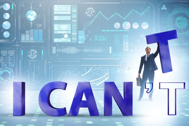 Determination Concept with Businessman and Letters Stock Image - Image ...