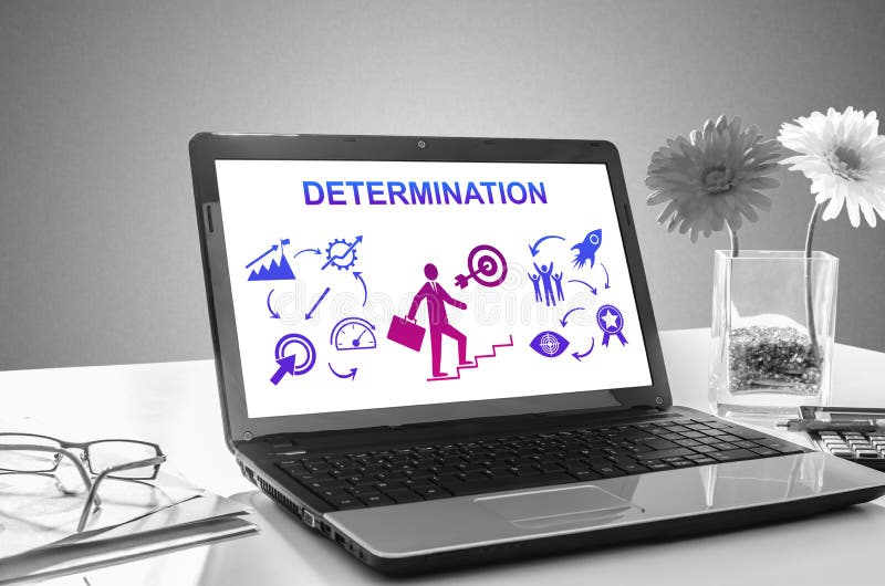 Determination Concept on a Laptop Screen Stock Image - Image of ...
