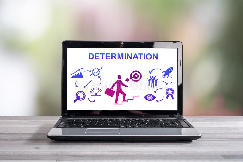 Determination Concept on a Laptop Screen Stock Image - Image of ...