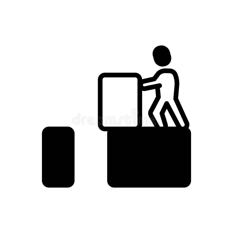 Black Solid Icon for Determination, Bravery and Courage Stock ...