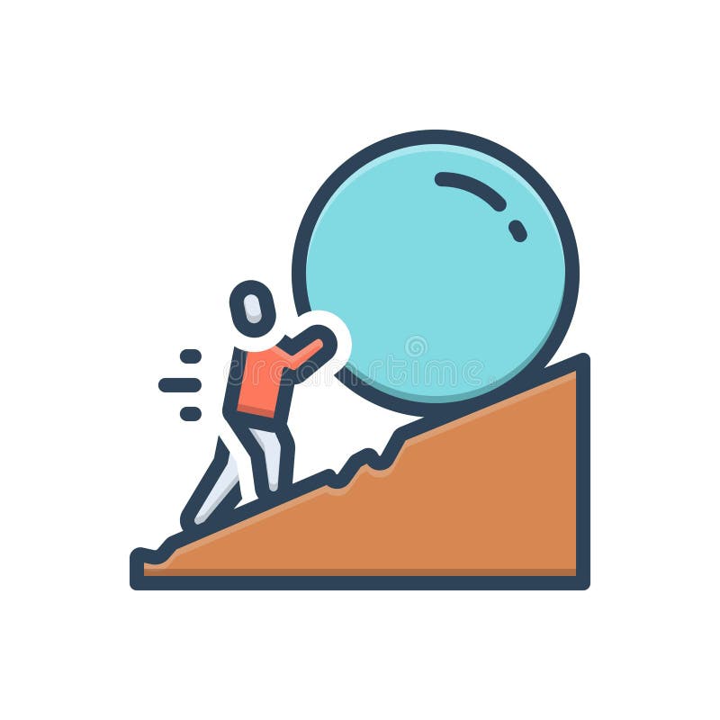 Color Illustration Icon for Determination, Rolling and Workload Stock ...